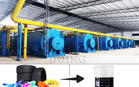 What's the recycling process of producing fuel from waste plastic?